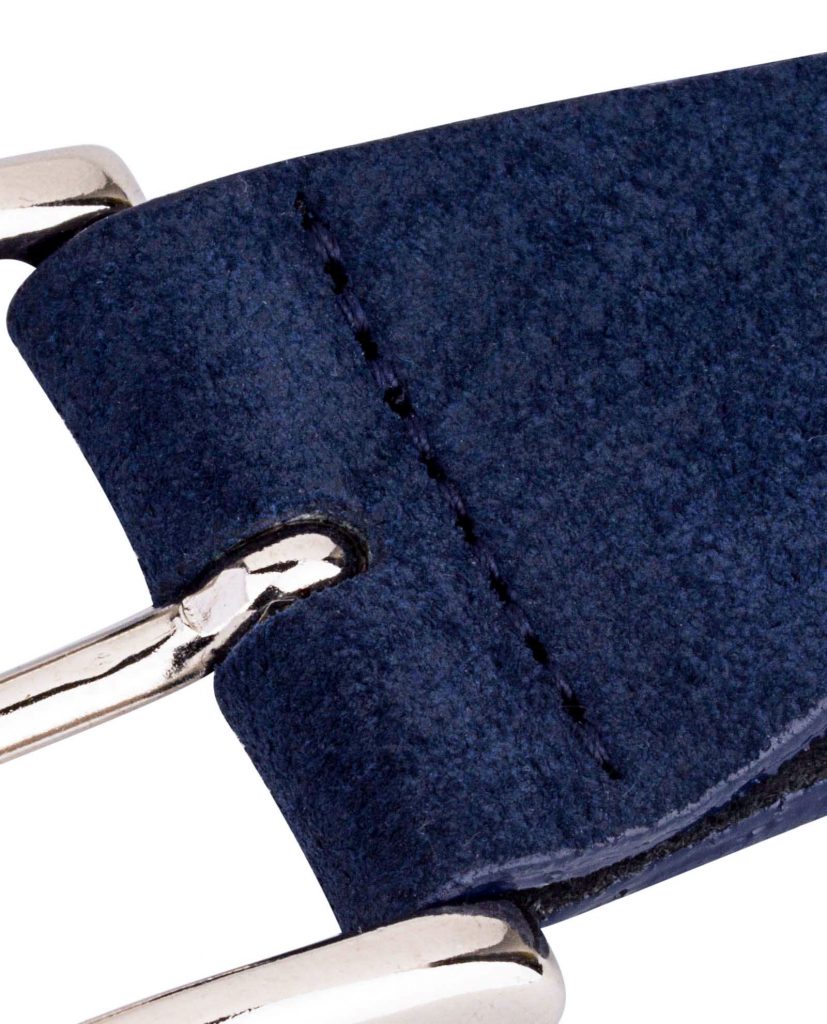 Buy 1 3/8" Pin Belt Buckle - Blue Suede - LeatherBeltsOnline.com