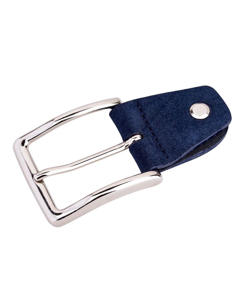 Buy 1 3/8" Pin Belt Buckle - Blue Suede - LeatherBeltsOnline.com