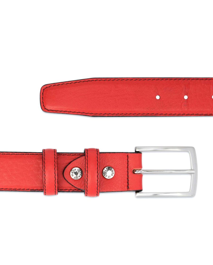 Buy Men's Red Leather Belt | Smooth and Soft | LeatherBeltsOnline.com