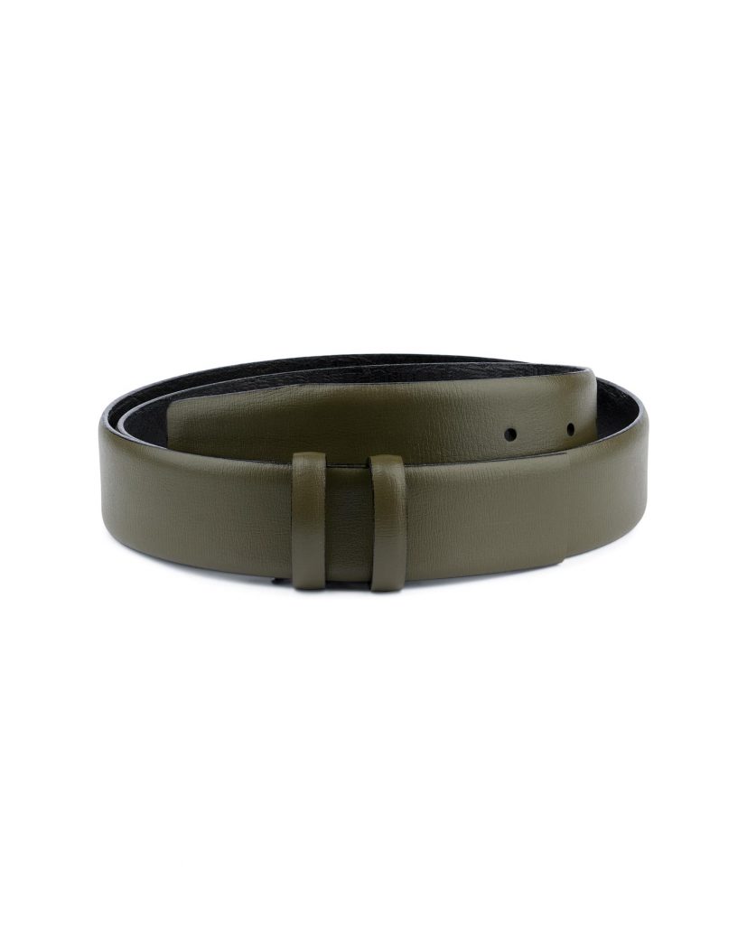 Buy Olive Green Belt | Without Buckle | LeatherBeltsOnline.com