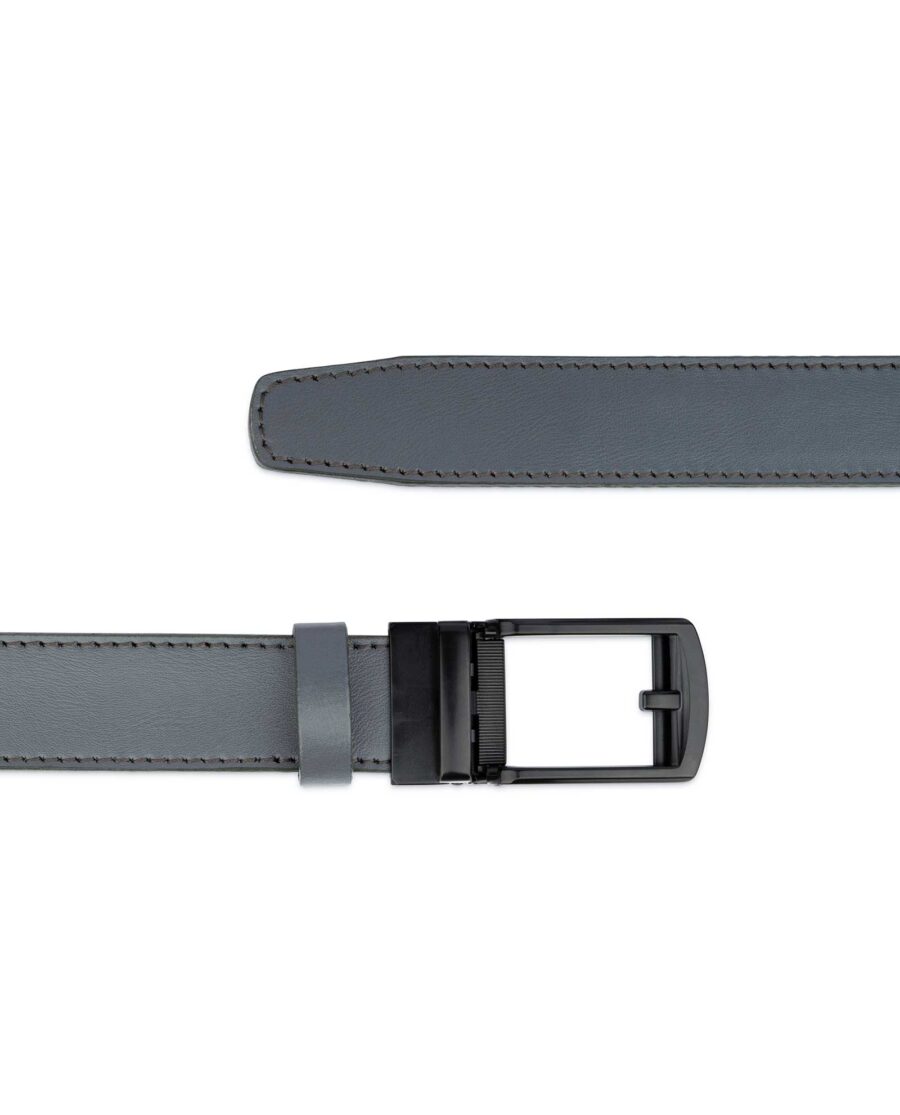 Buy Gray Mens Comfort Click Belt | Black Buckle | Capo Pelle