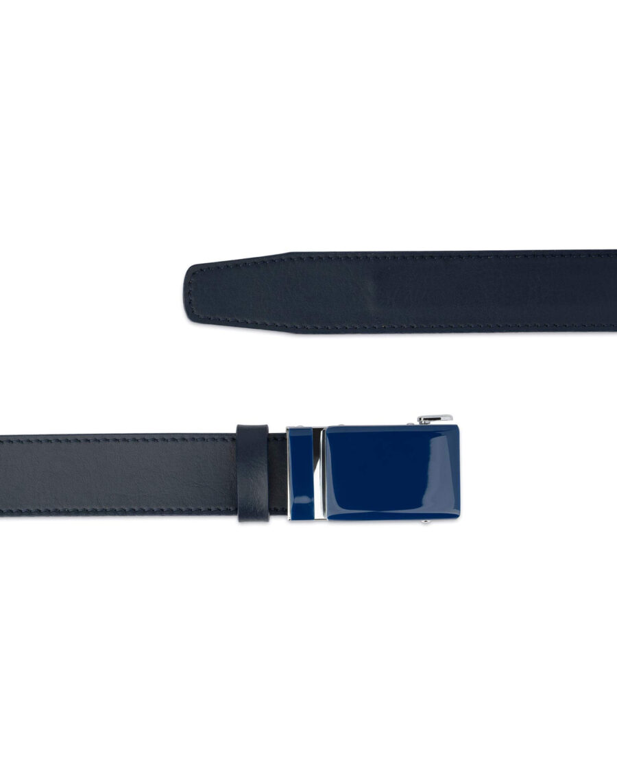 Buy Navy Mens Click Belt | Blue Buckle | Capo Pelle