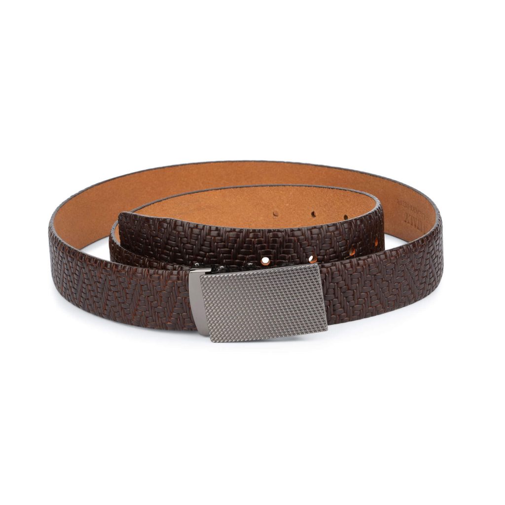 Buy Mens Brown Belt With Slide Buckle | LeatherBeltsOnline.com