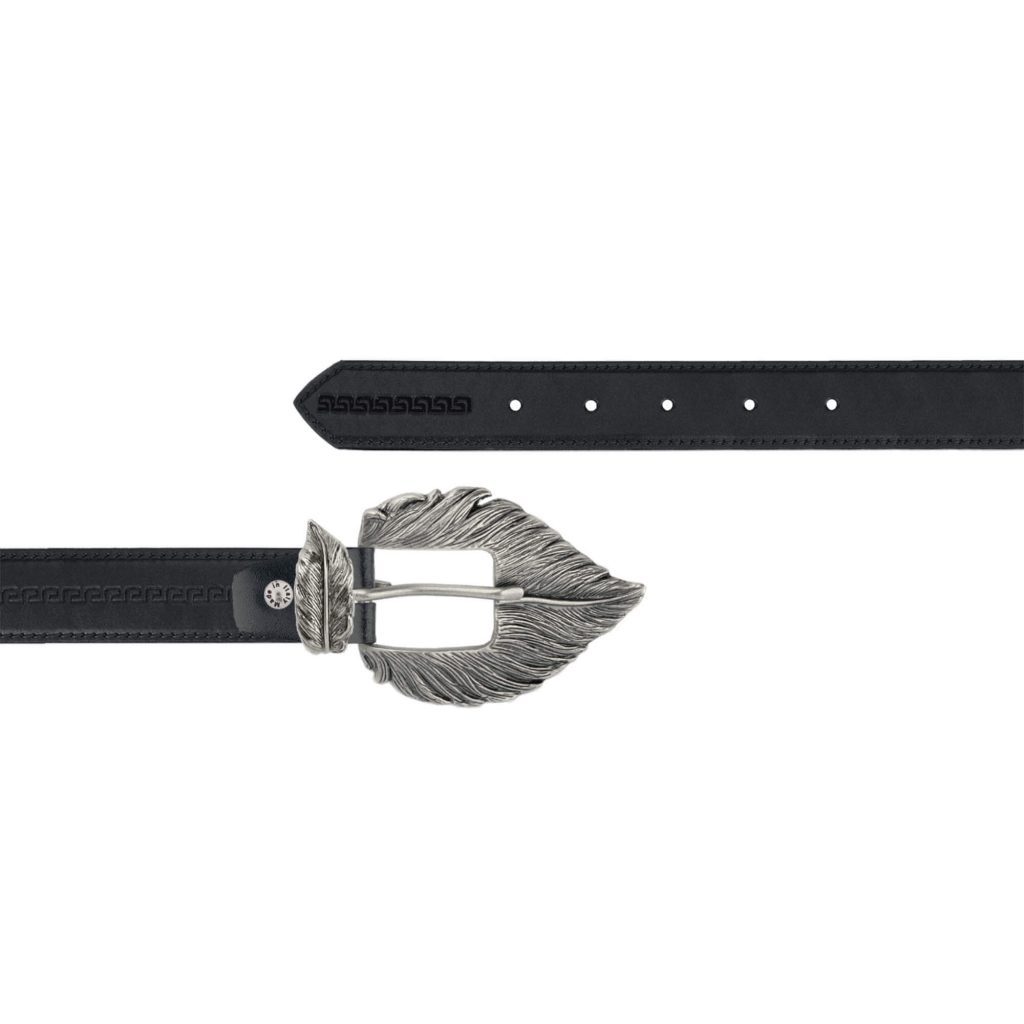Buy Feather Buckle Belt - Black Full Grain Leather - LeatherBelts