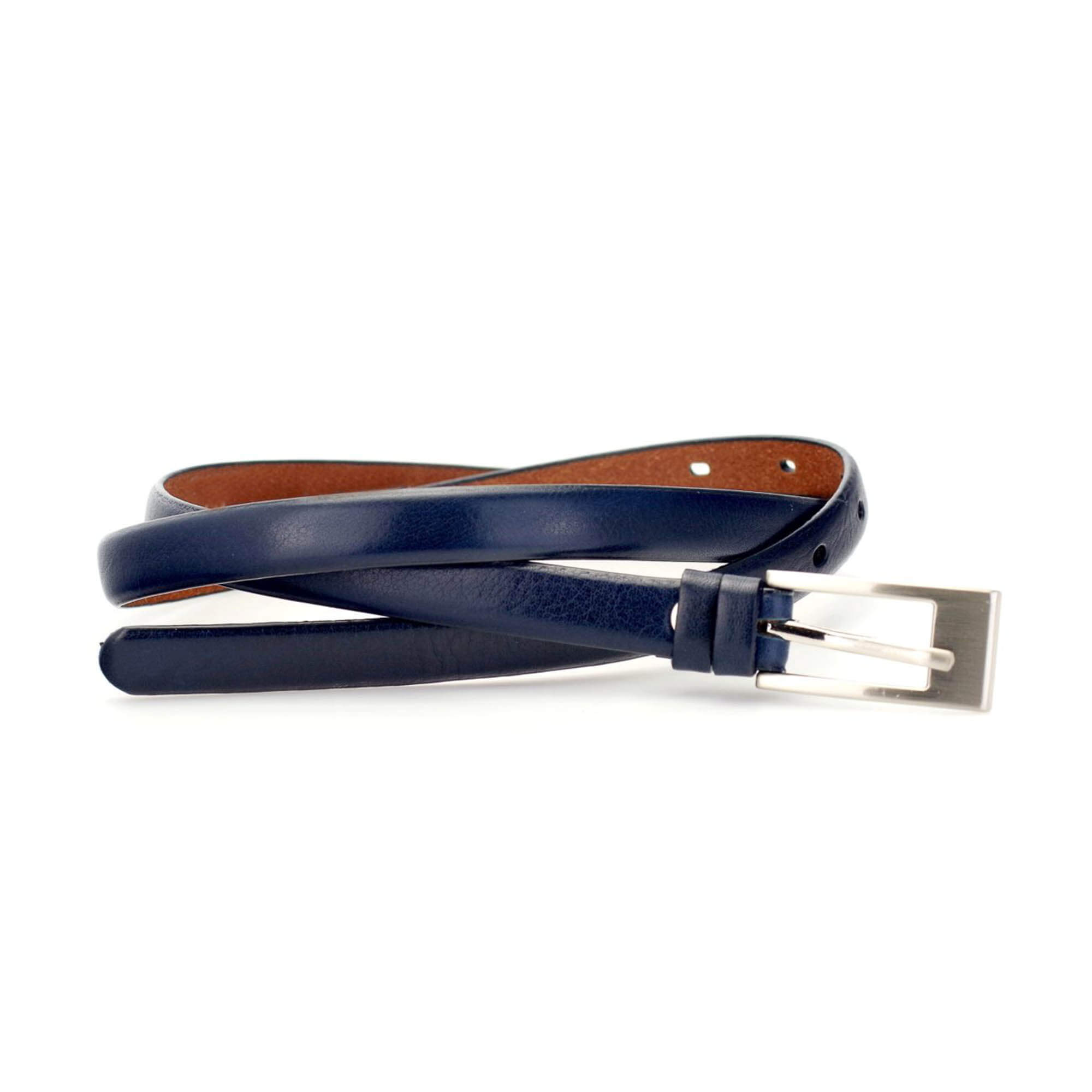 Buy Skinny Womens Navy Blue Belt For Dress | LeatherBelts