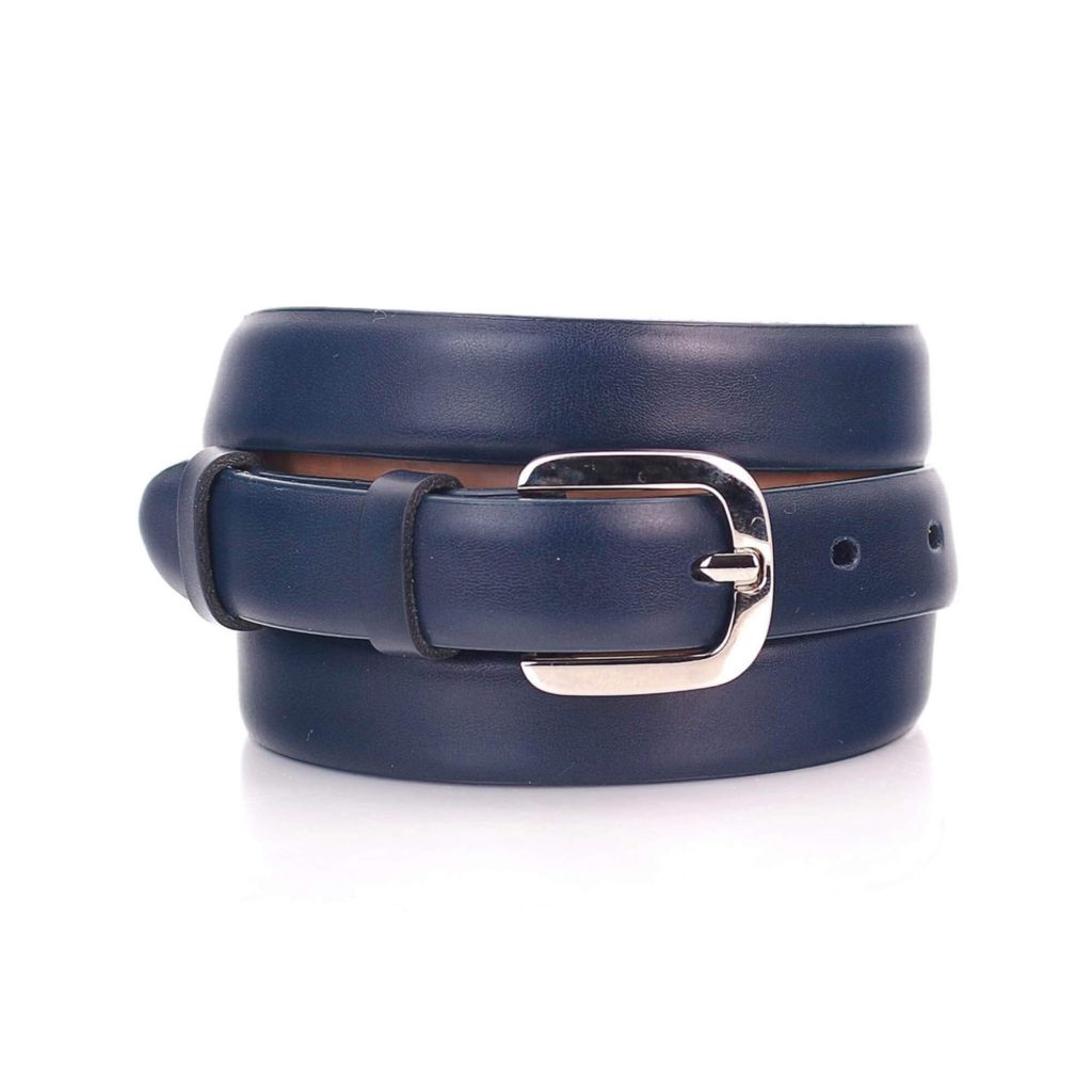 Buy Thin Lady Navy Blue Leather Belt For Dress | LeatherBelts