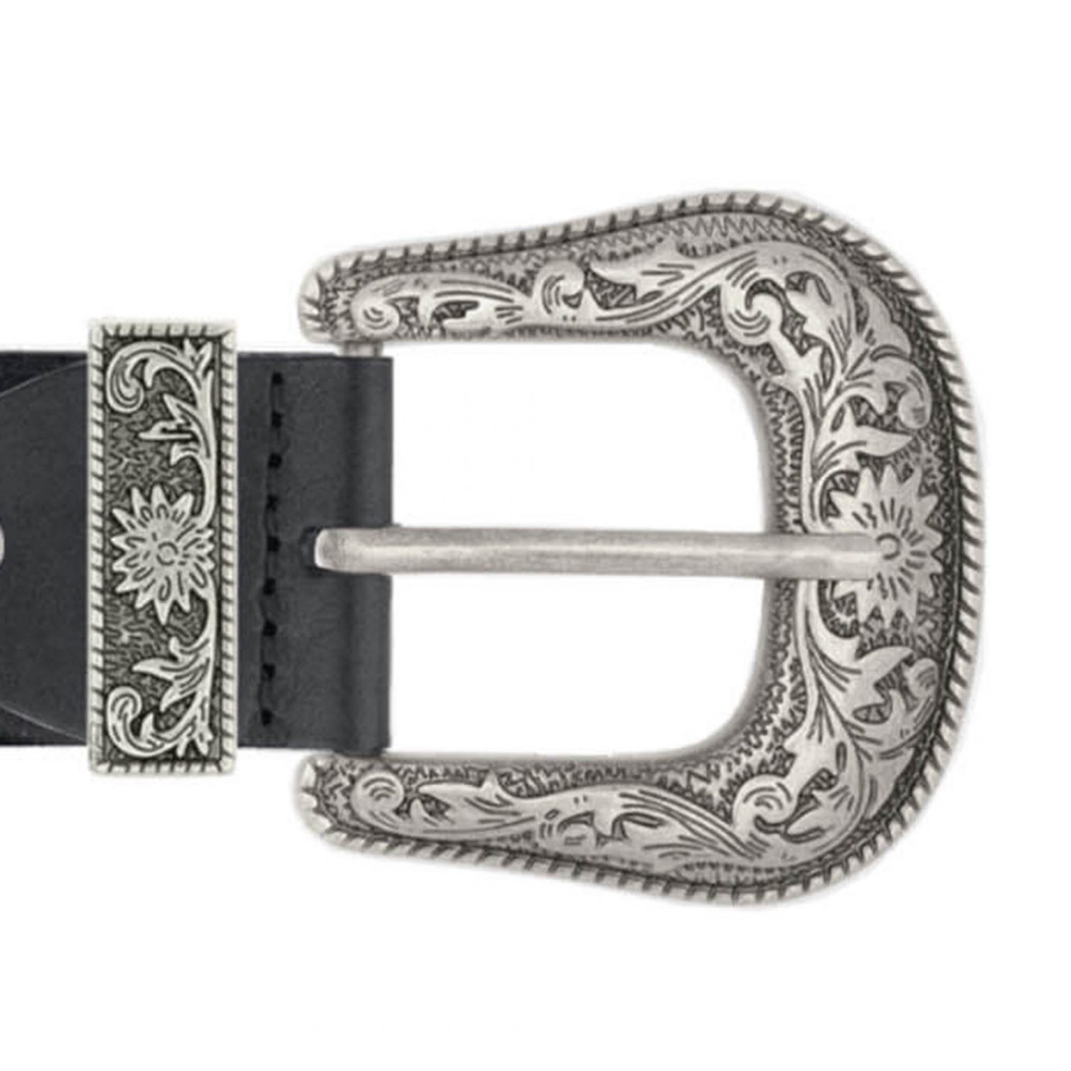 Buy Wide Western Belt - Genuine Leather With Silver Buckle