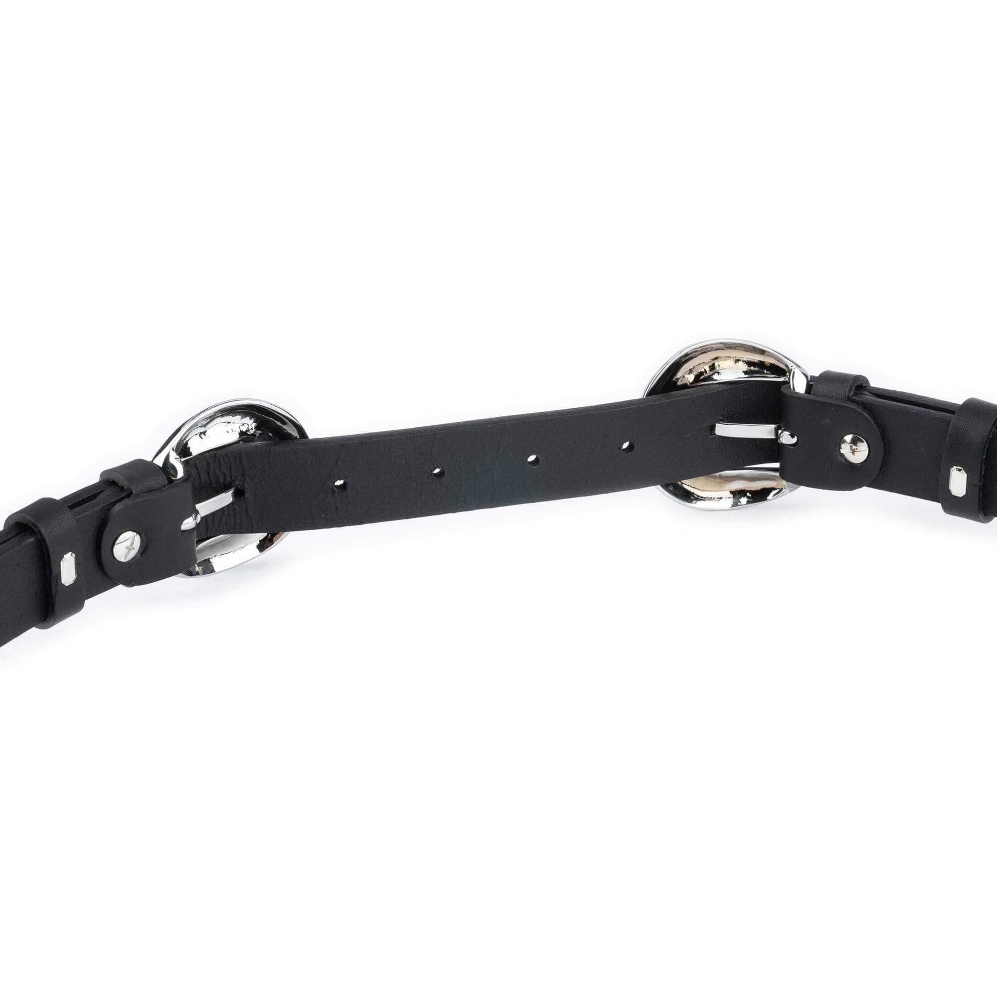 Buy Womens Double Buckle Belt - Black Genuine Leather