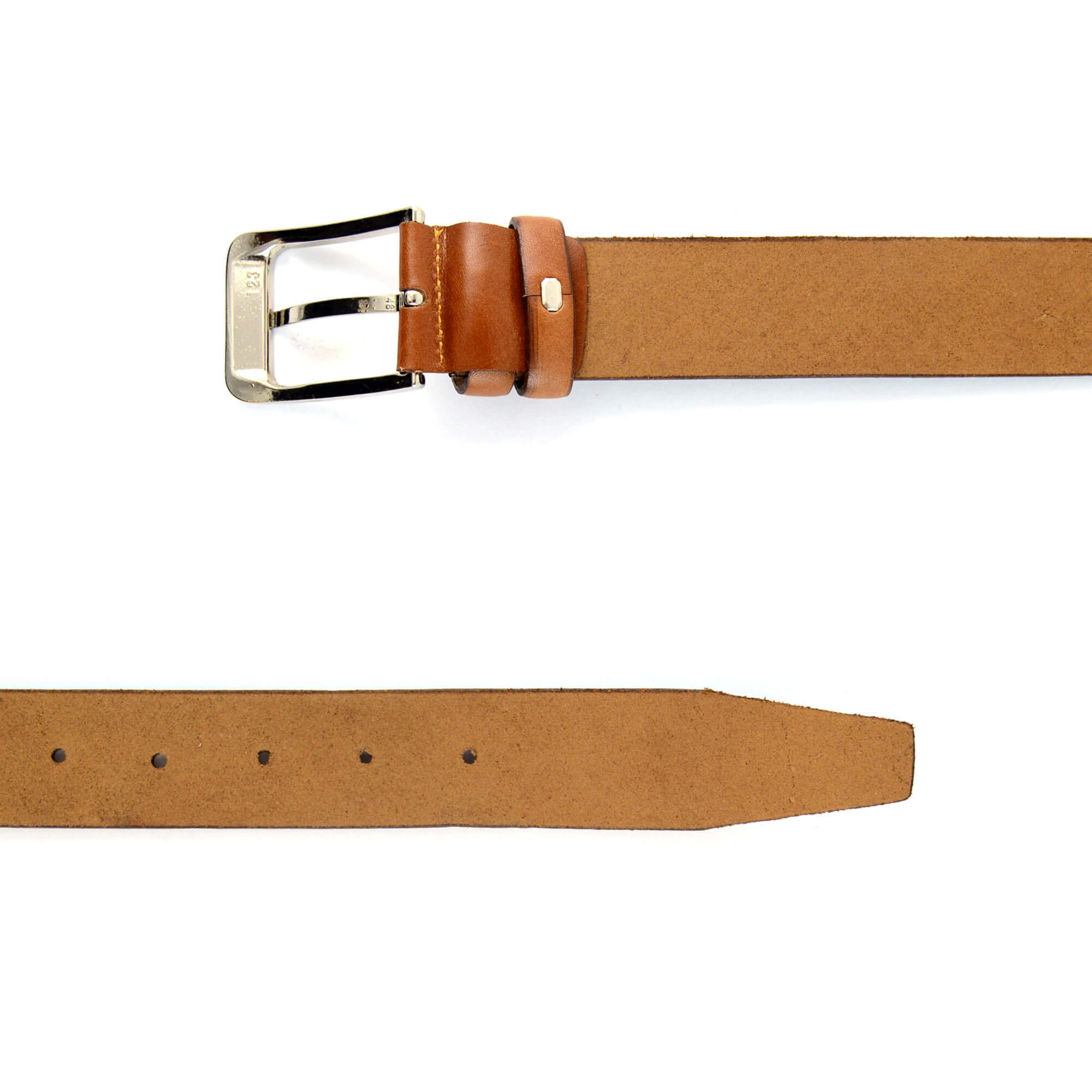 Buy Mens Checkered Belt - Brown Genuine Leather