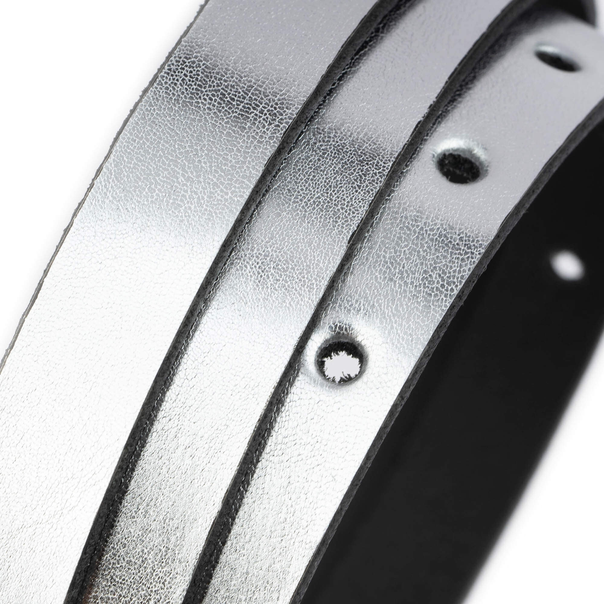 Buy Skinny Silver Leather Belt Strap For Ladies Buckles 15 Mm