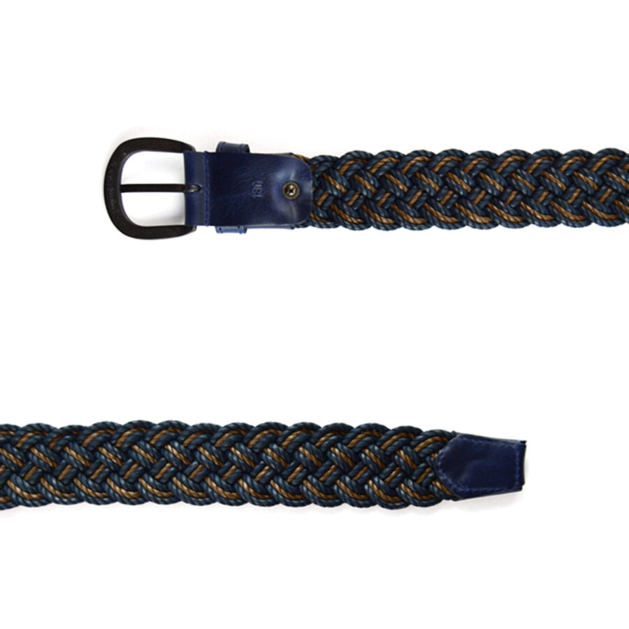 Buy Woven Navy Blue Belt For Mens Shorts - LeatherBeltsOnline.com