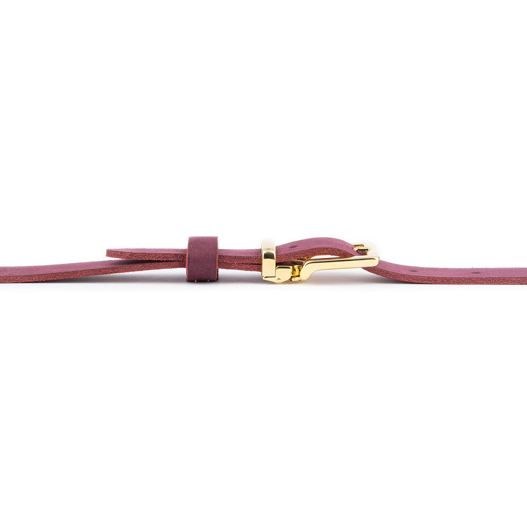 Buy Burgundy Soft Leather Belt With Gold Italian Buckle ...