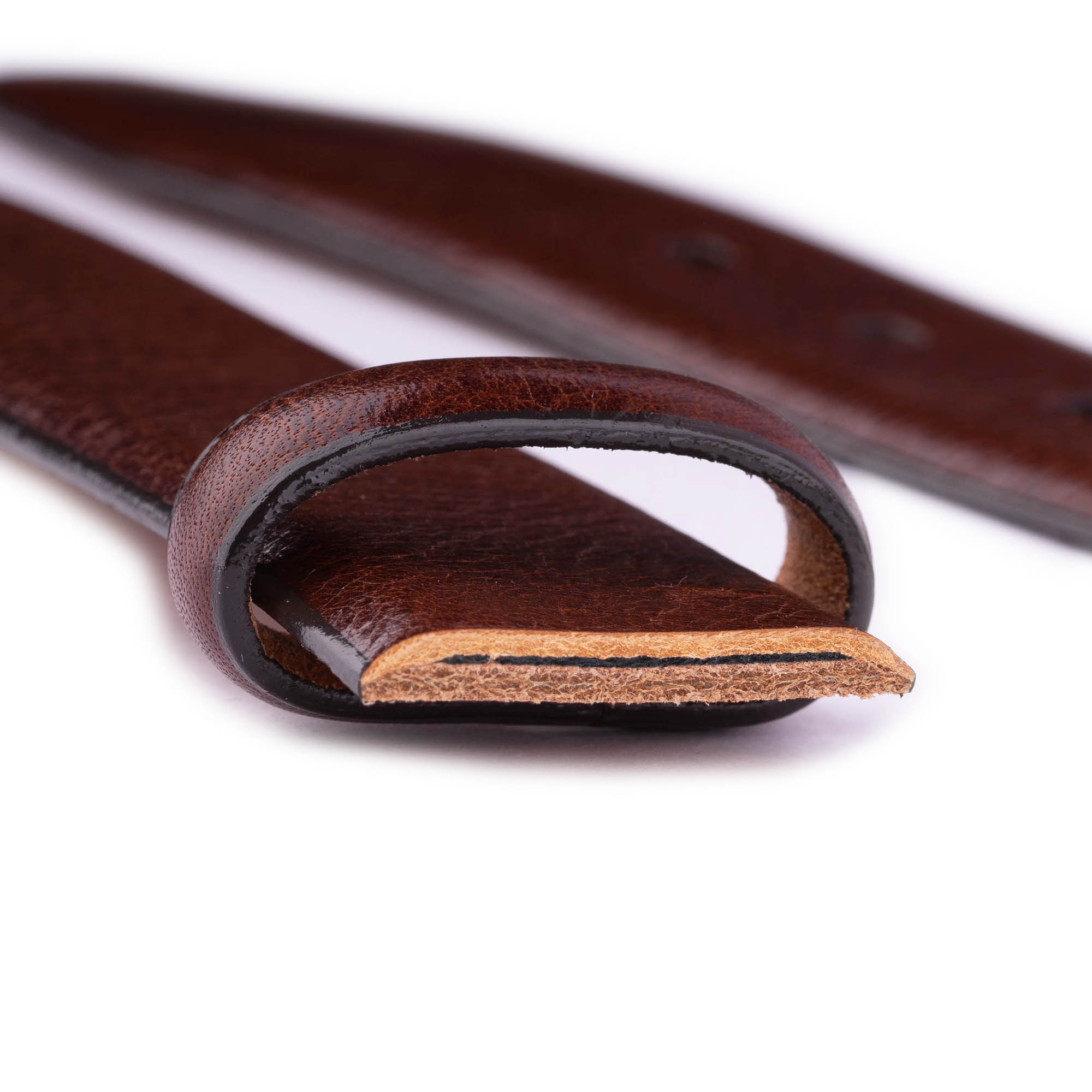 Buy Cognac Leather Belt Strap For Men 3.5 Cm