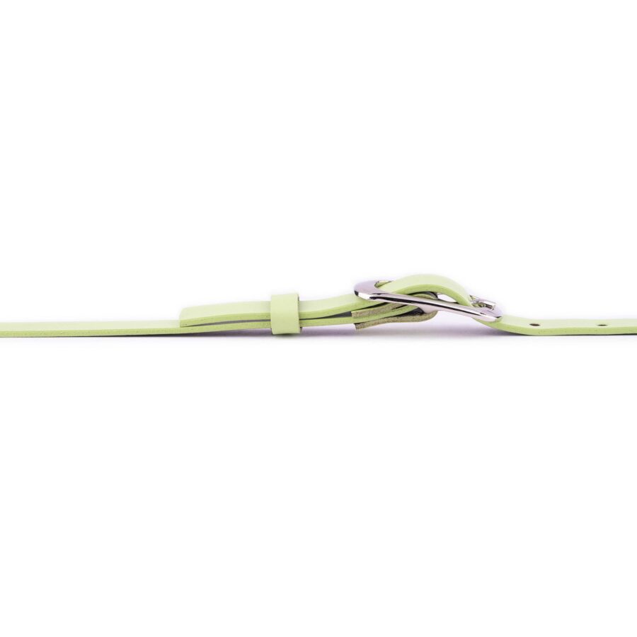 Buy Light Green Skinny Womens Belt - LeatherBeltsOnline.com