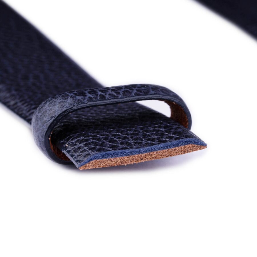 Buy Luxury Mens Belt Strap Blue Pebbled Leather