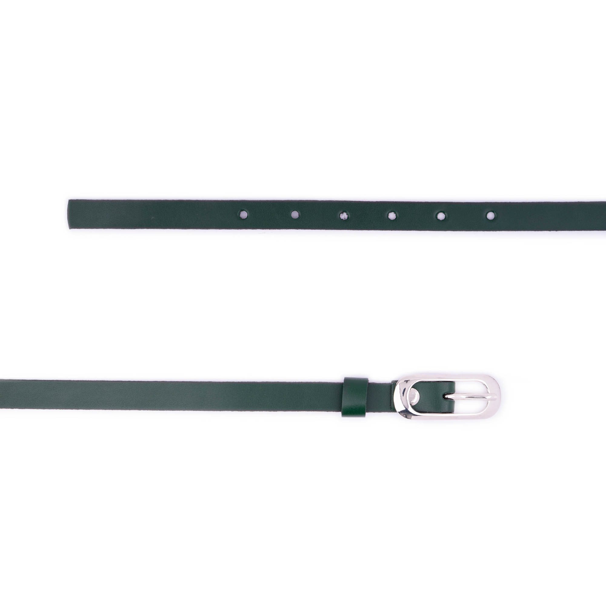 Buy Skinny Forest Green Fashion Belt For Ladies - LeatherBeltsOnline.com