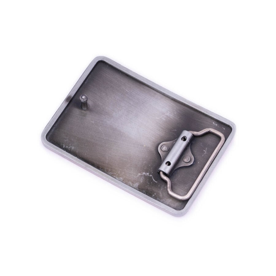 Buy Zebra Belt Buckle Black Silver Metal Plaque - LeatherBeltsOnline.com